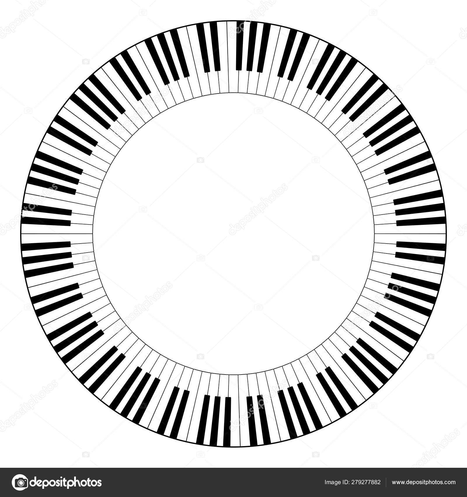 Musical keyboard circle frame Stock Vector Image by ©Furian #279277882