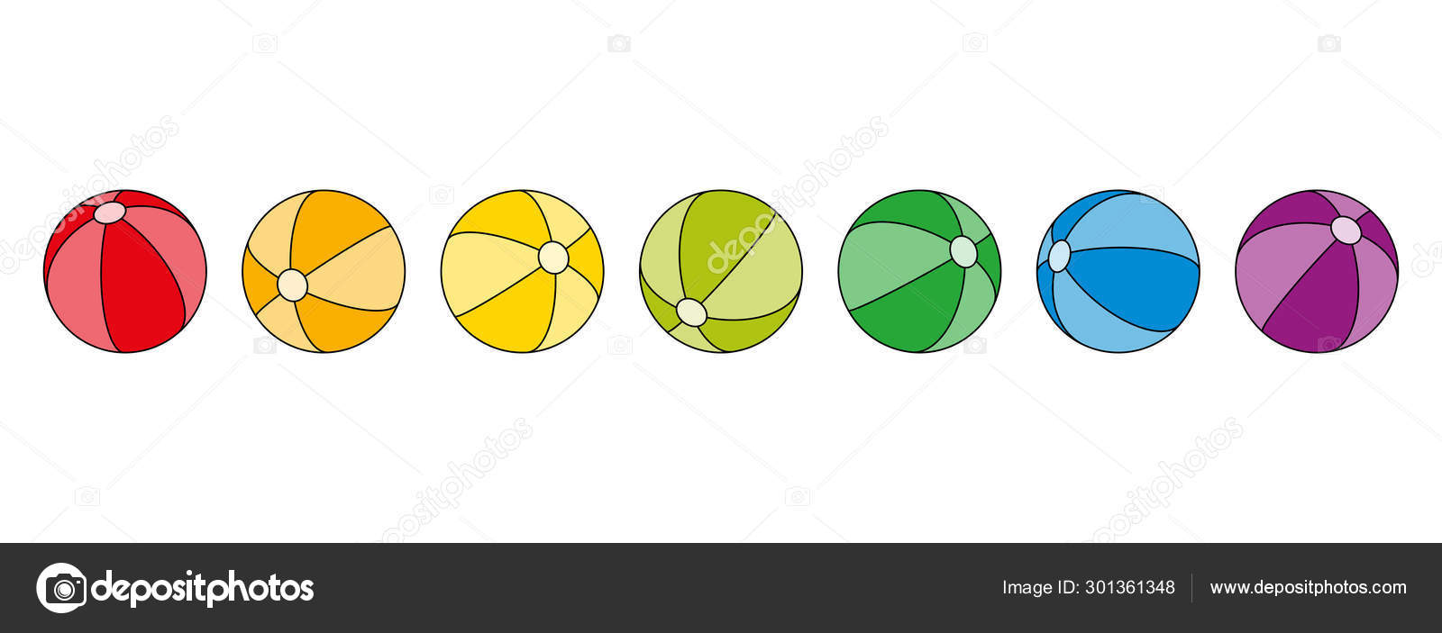 Seven rainbow colored balls in a row Stock Vector Image by ©Furian ...
