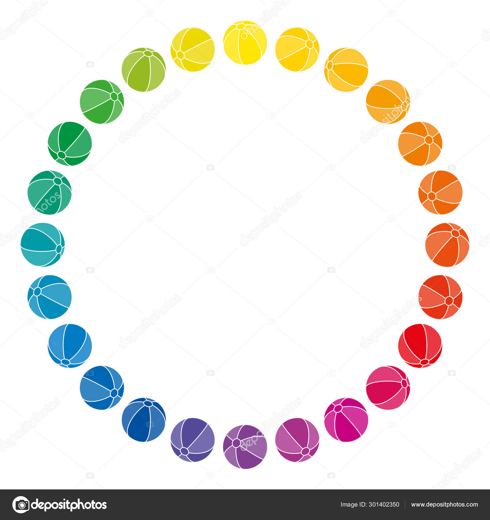 Rainbow colored balls forming a circle shape Stock Vector Image by ...