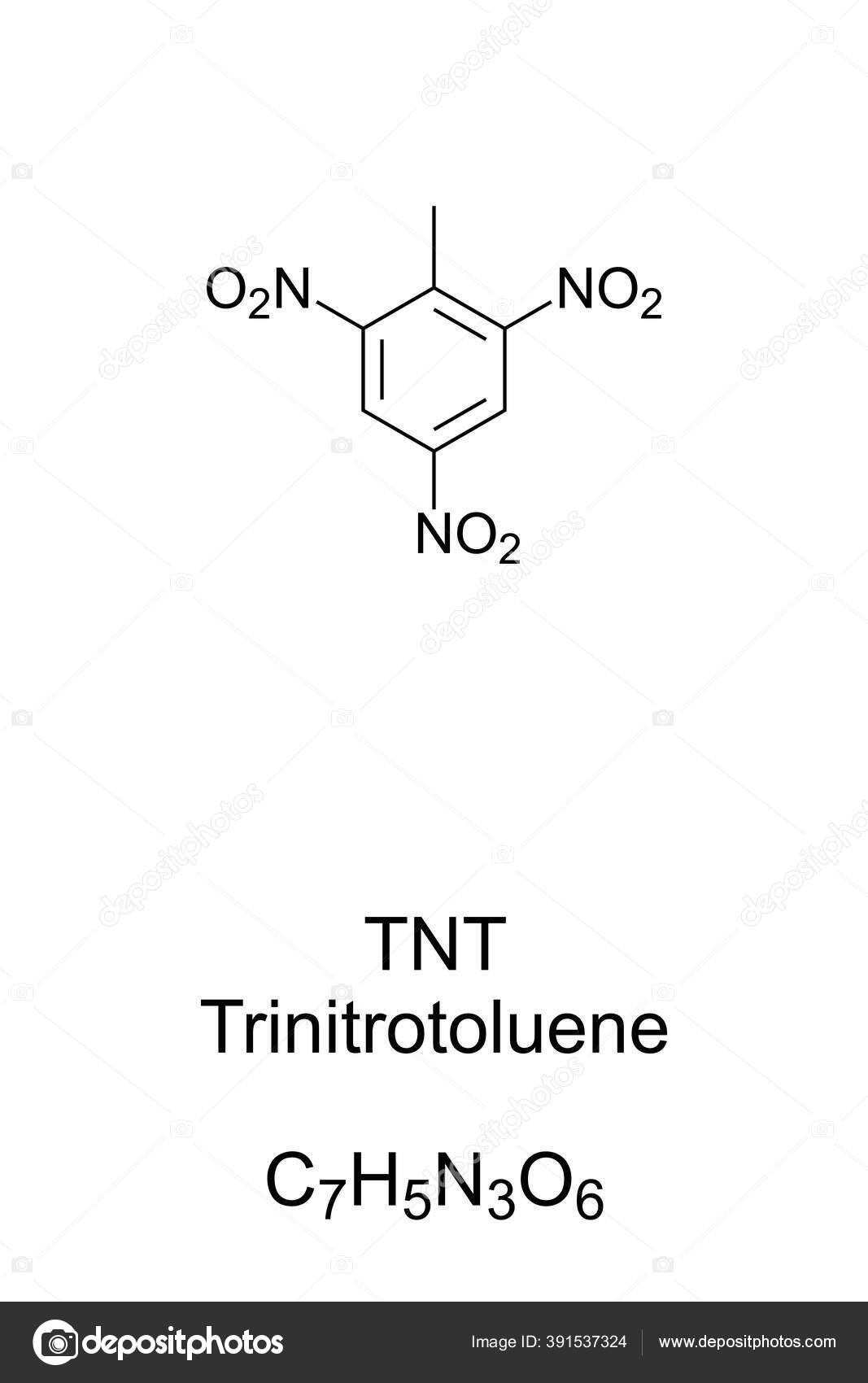 Тнт Тринітротолуєнова Хімічна Структура Формула Тринітротолуон Хімічна ...
