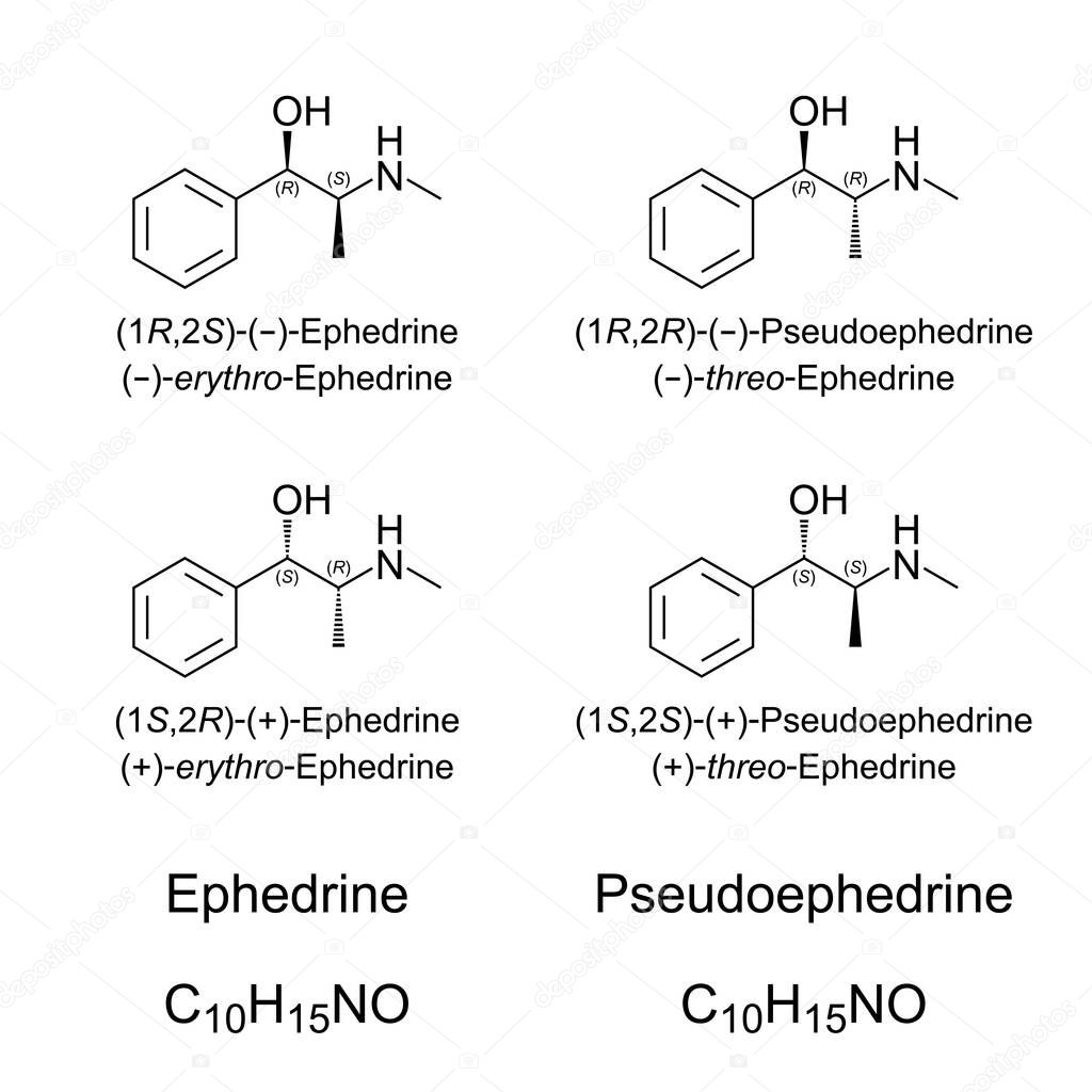 Efedrin Psödoefedrin Kimyasal Yapılar Dört Stereoizoizomer Efedrin ...