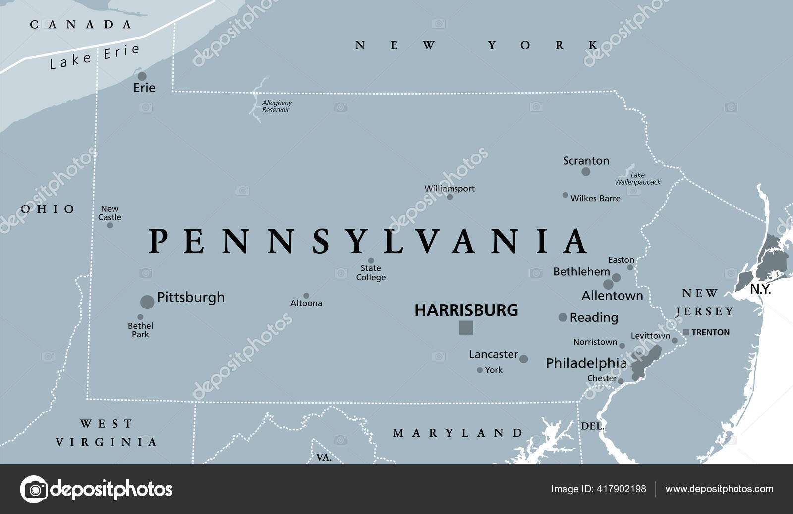 Mapa Detallado De Pensilvania 1864 Mapa Vintage De Pensilvania