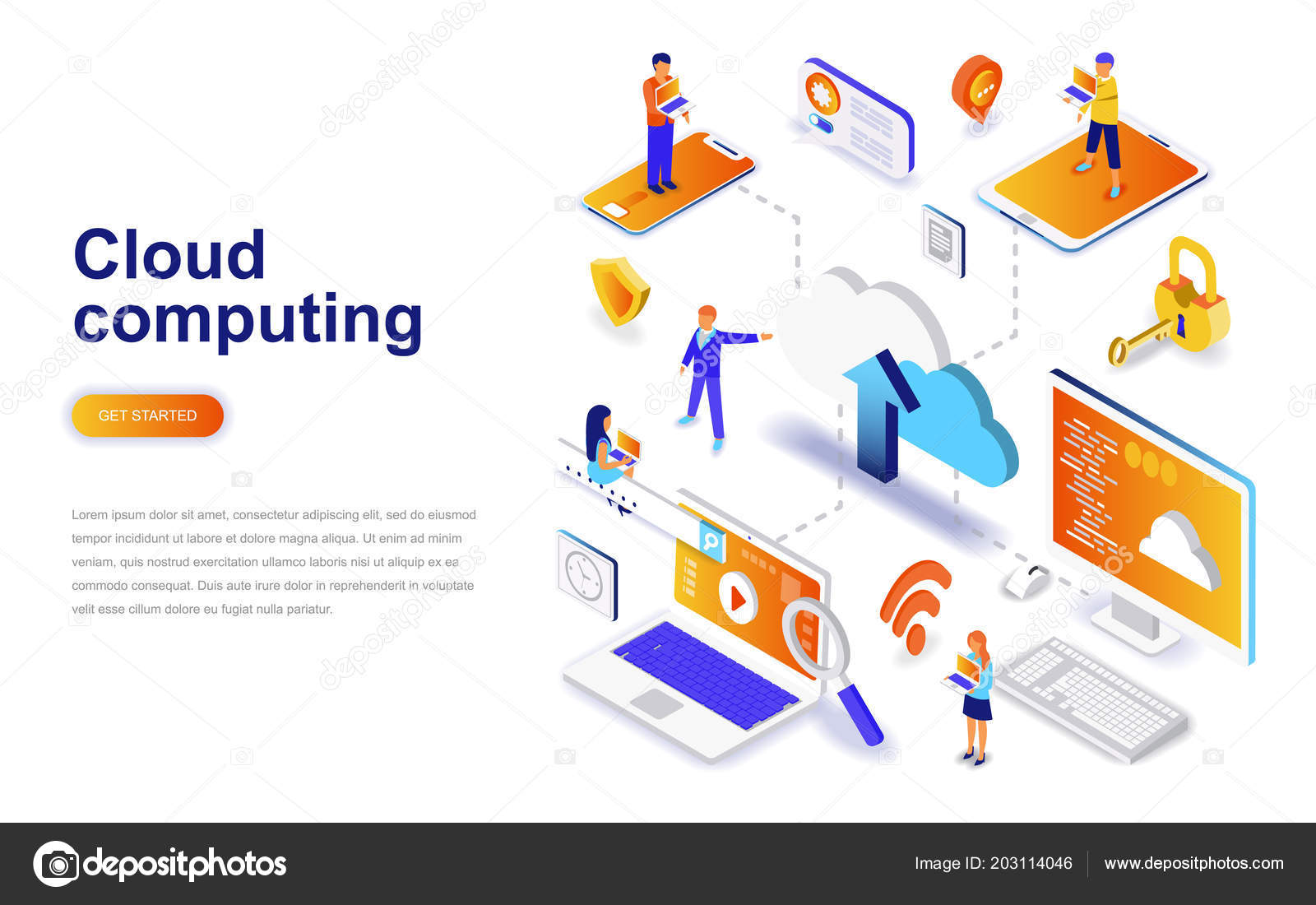 Cloud Computing Modern Flat Design Isometric Concept Business ... Cloud Computing Modern Flat Design Isometric Concept Business ...