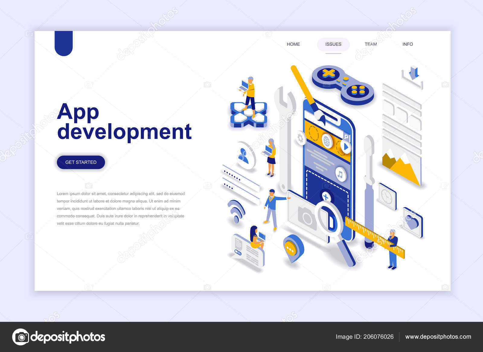 App Development Modern Flat Design Isometric Concept Smartphone People Concept Stock Vector by ...