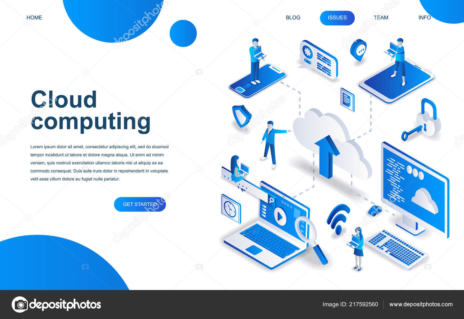Modern Isometric Design Concept Cloud Technology Website Mobile Website Development Stock Vector ...
