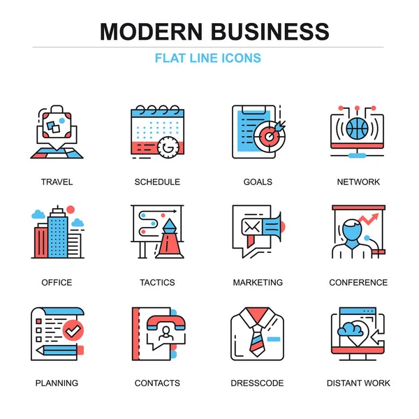 Flat Line Project Management Icons Concepts Set Website Mobile Site ...