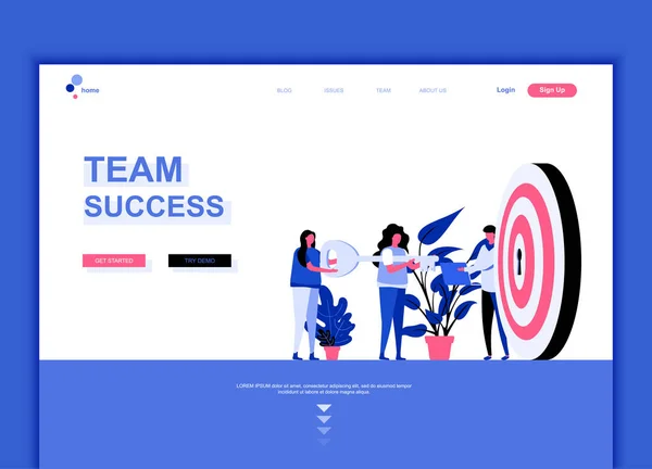 Modern Flat Design Isometric Concept Team Success Banner Website Landing Stock Vector by ...