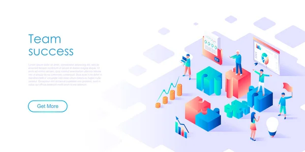 Modern Flat Design Isometric Concept Team Success Banner Website Landing Stock Vector by ...