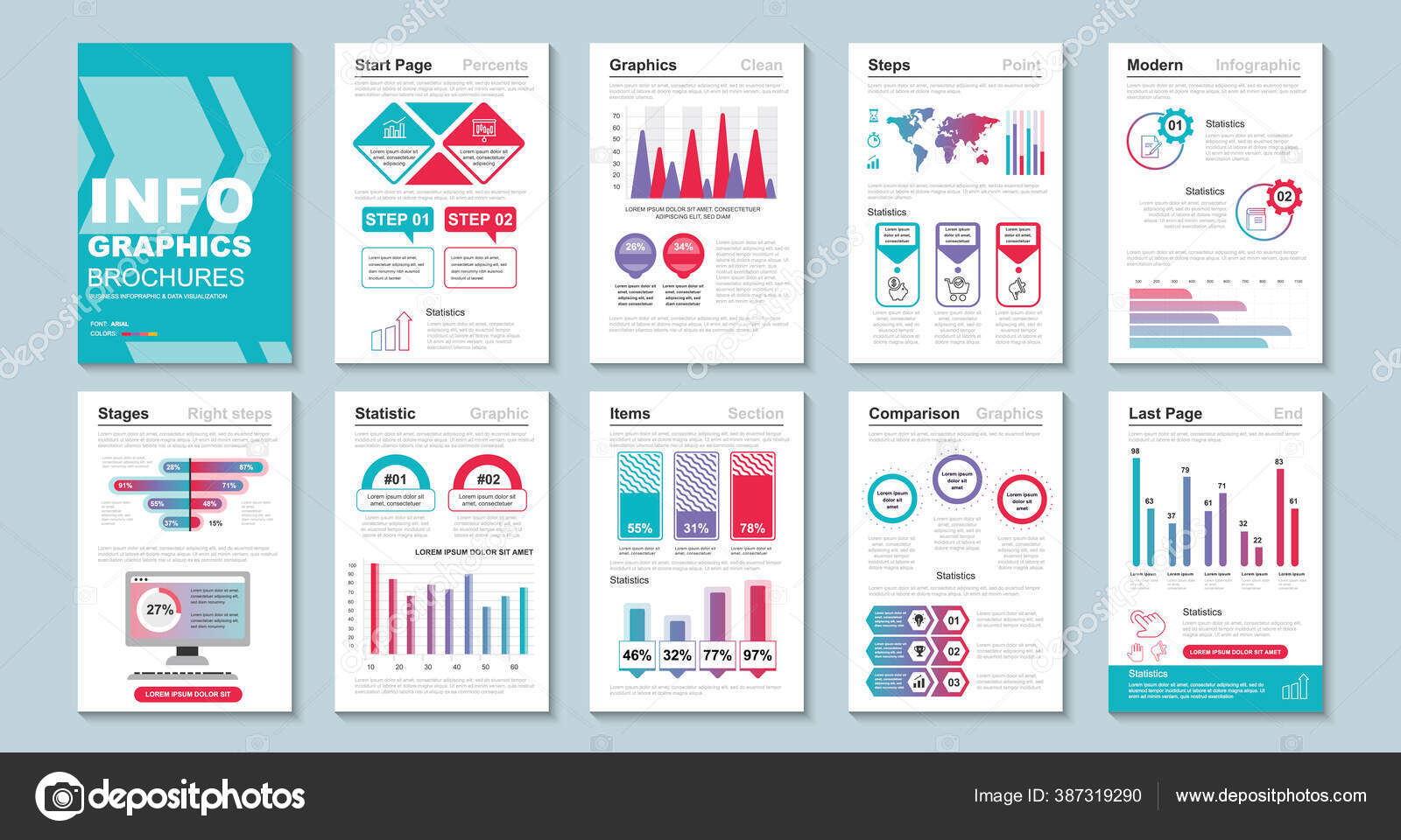 Infographic Brohucres Data Visualization Vector Design Template Can ...