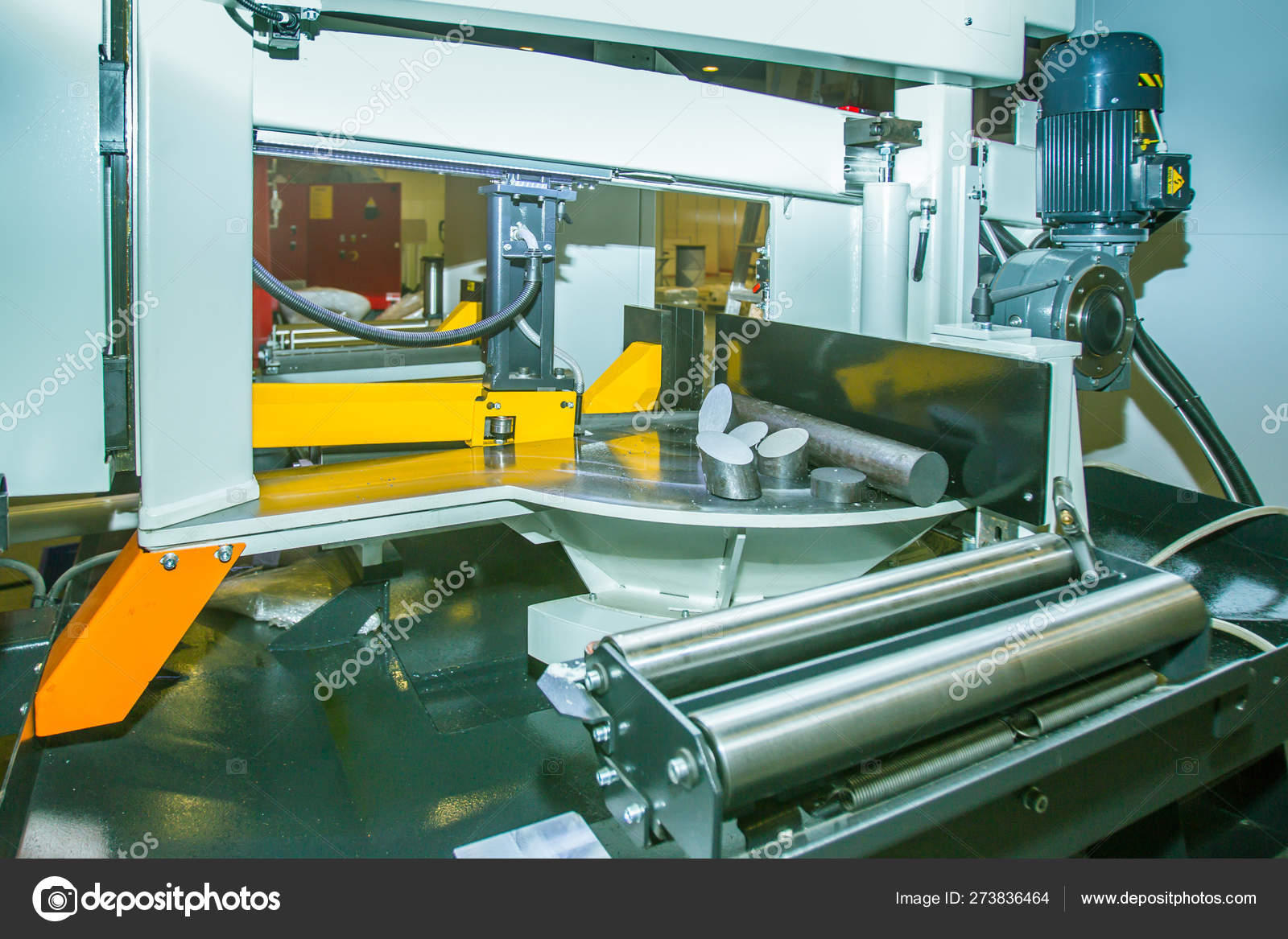 Cutting of metal. The machine for cutting metal. Metalworking ...