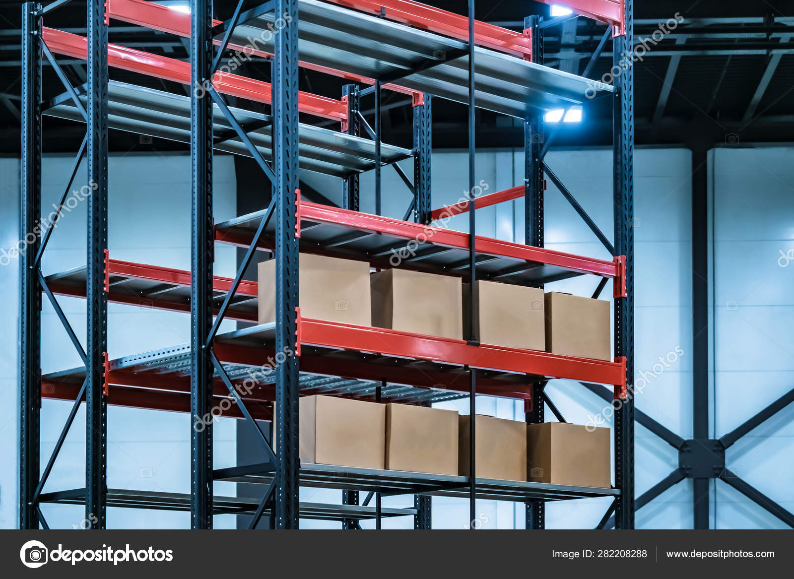 Shelving for storage. Sliding storage racks. Warehousing goods ...