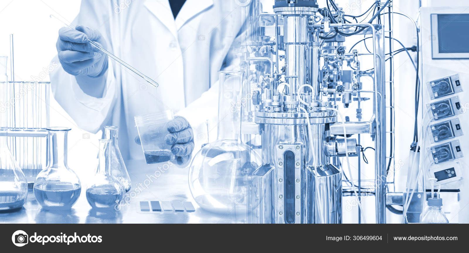 Microbiological bioreactor. Cultivation of microorganisms. Bio-f Stock ...