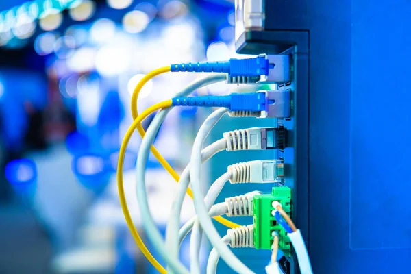 The source of electrical power. Wires connected to power supply. Cables ...