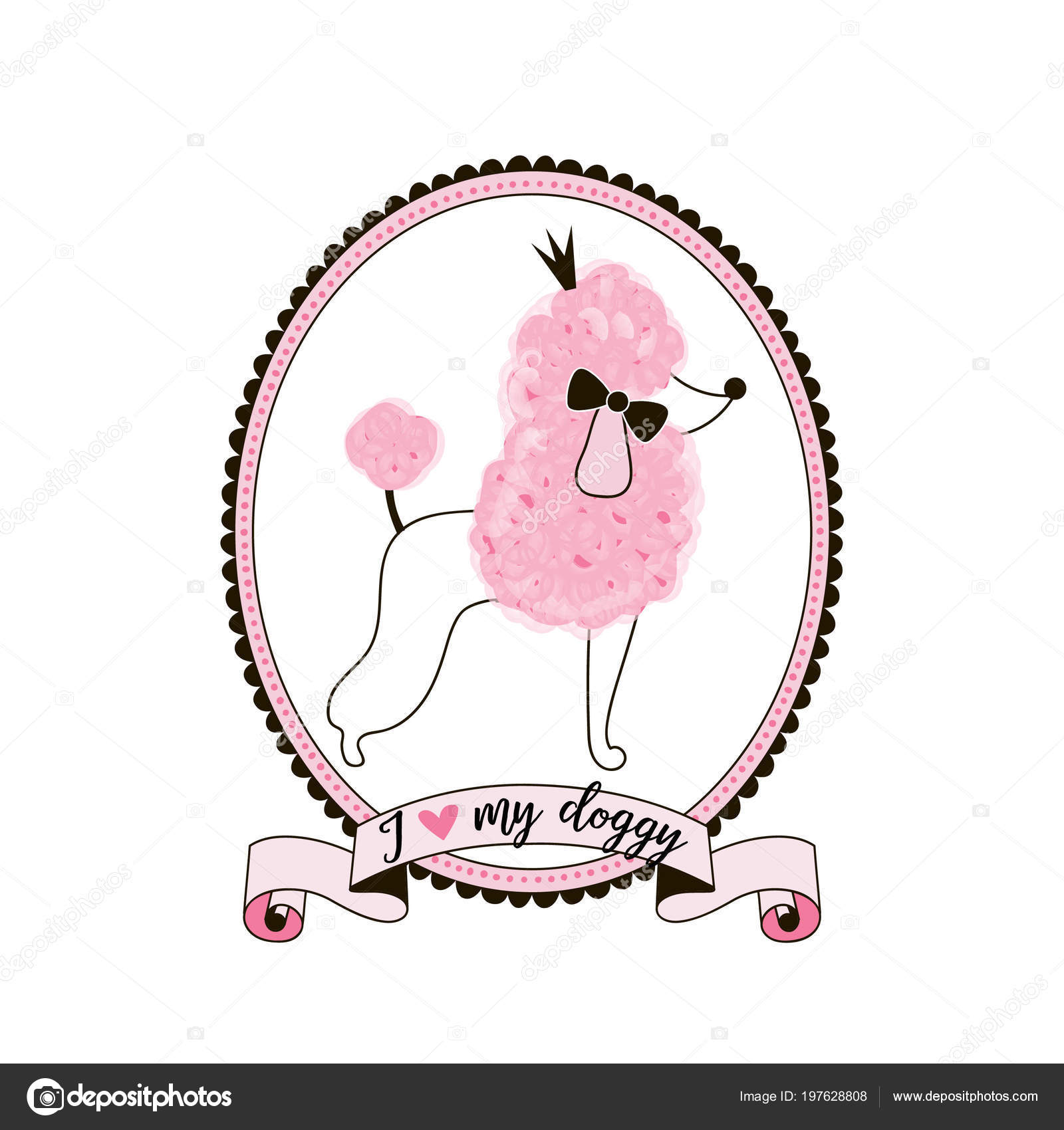 Princess Poodle Dog Cute Kids Illustration Stock Vector Image by ©olga ...