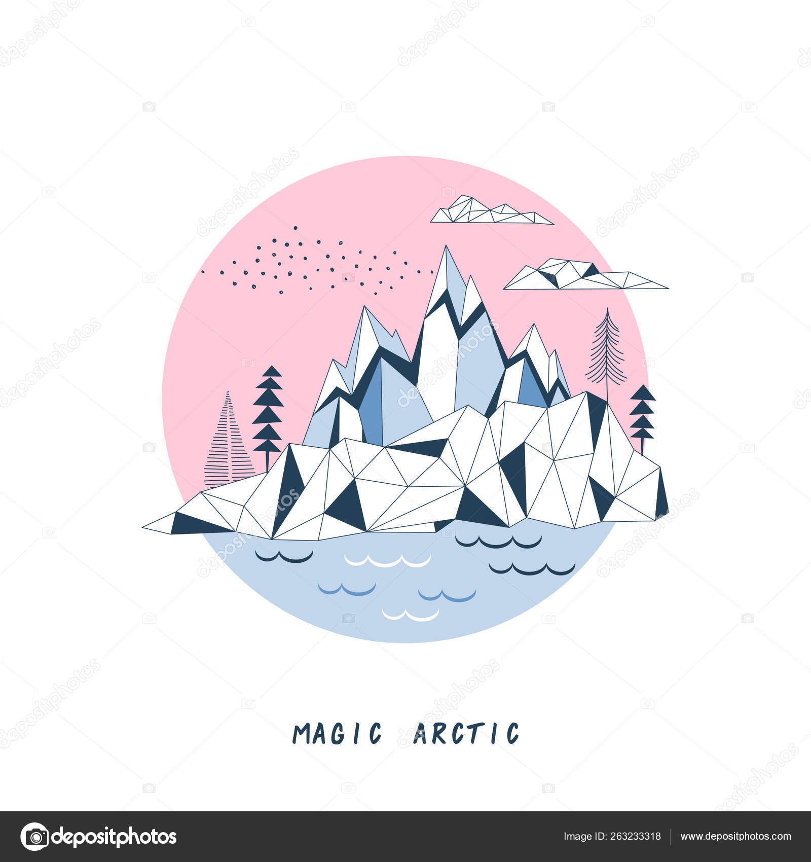Arctic simple linear landscape Stock Vector Image by ©olga.angelloz ...