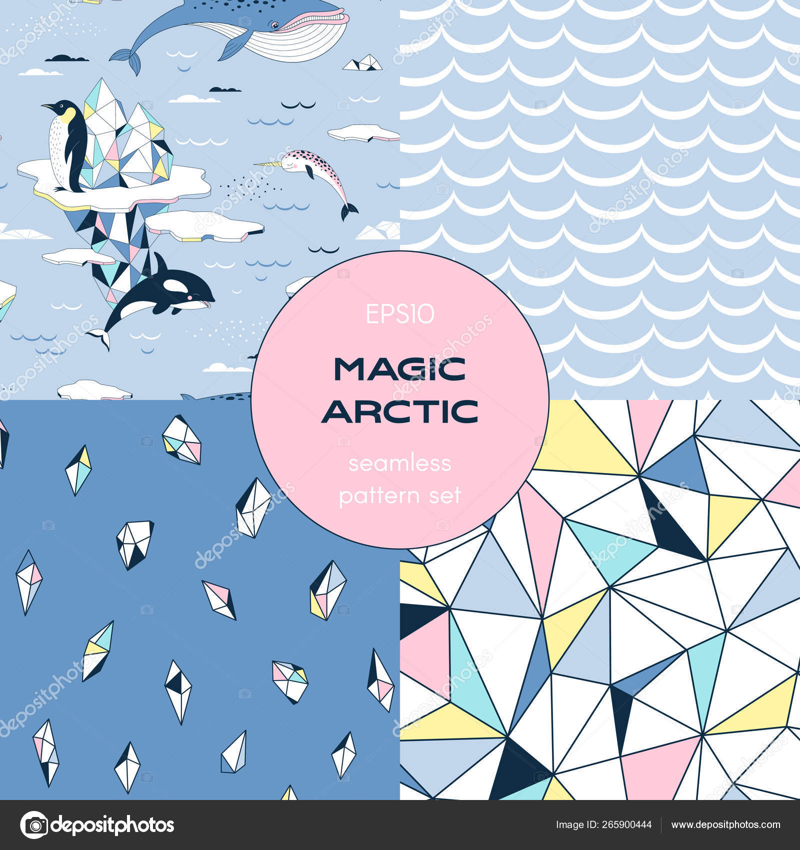 Arctic pattern set. Stock Vector by ©olga.angelloz 265900444