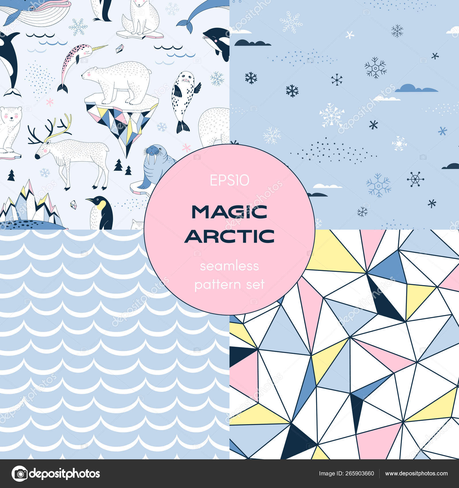 Arctic pattern set. Stock Vector by ©olga.angelloz 265903660