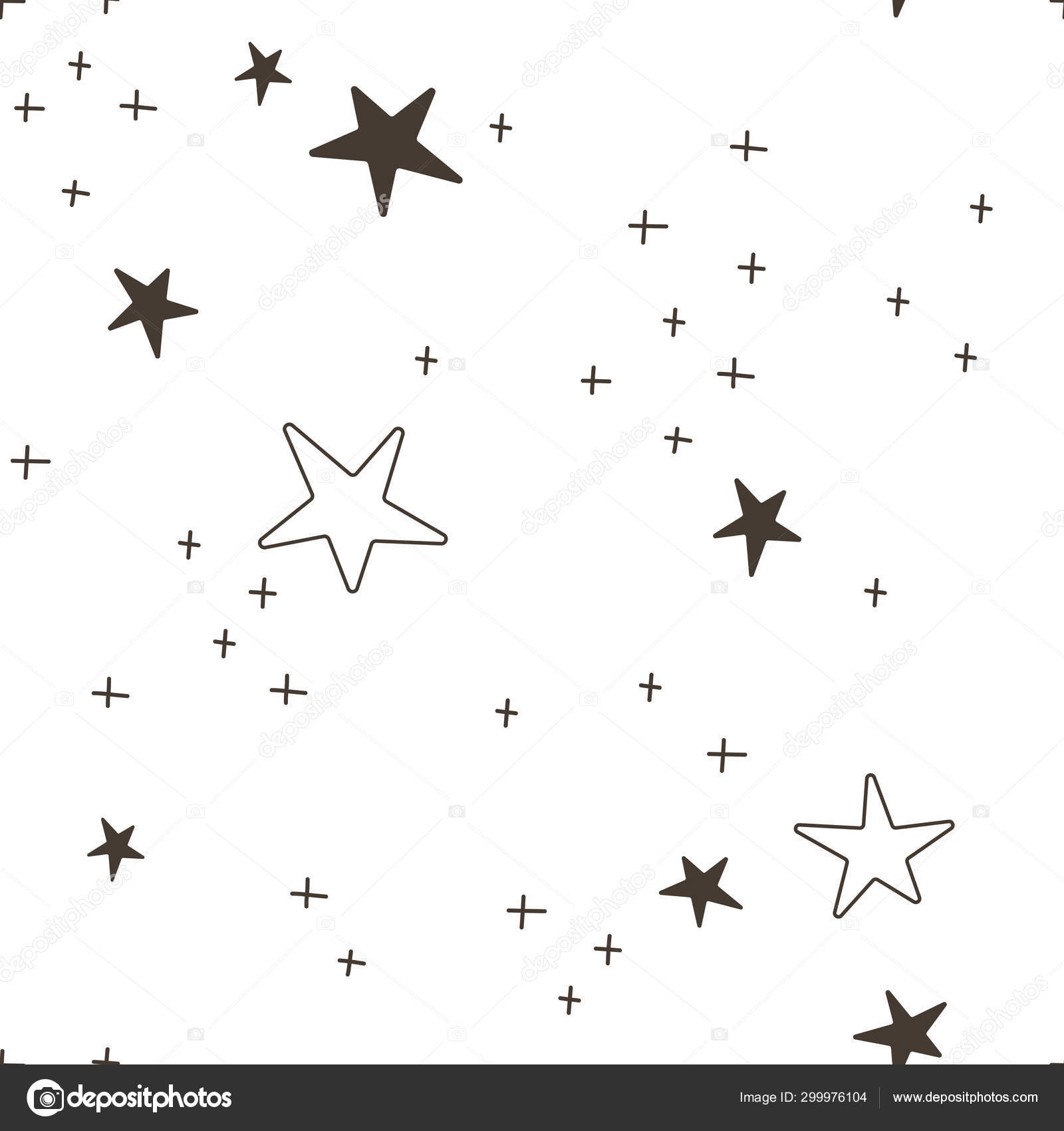 Starry sky hand drawn vector seamless pattern Stock Vector by ©olga ...