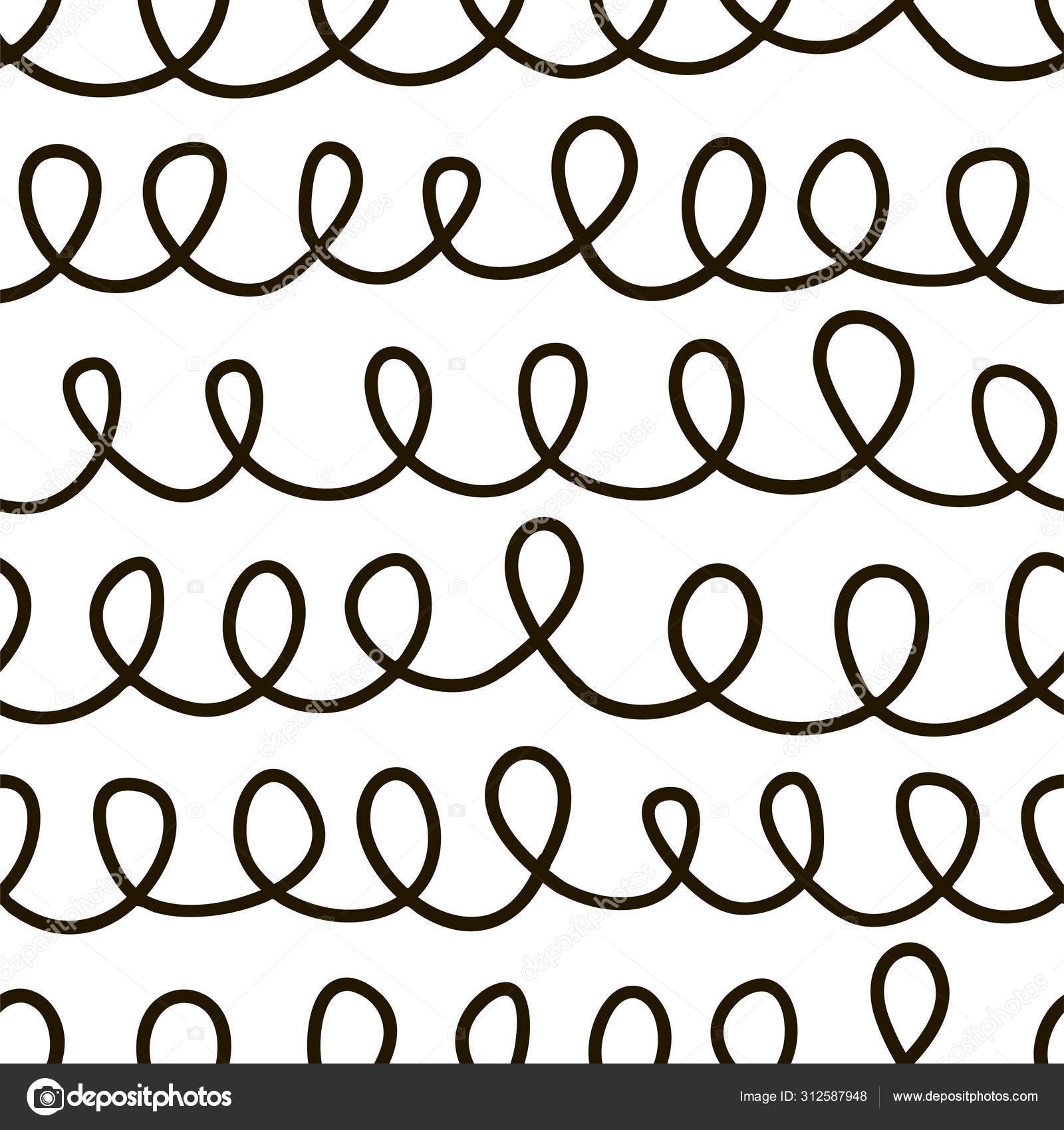 Squiggle hand drawn seamless pattern Stock Vector Image by ©olga ...