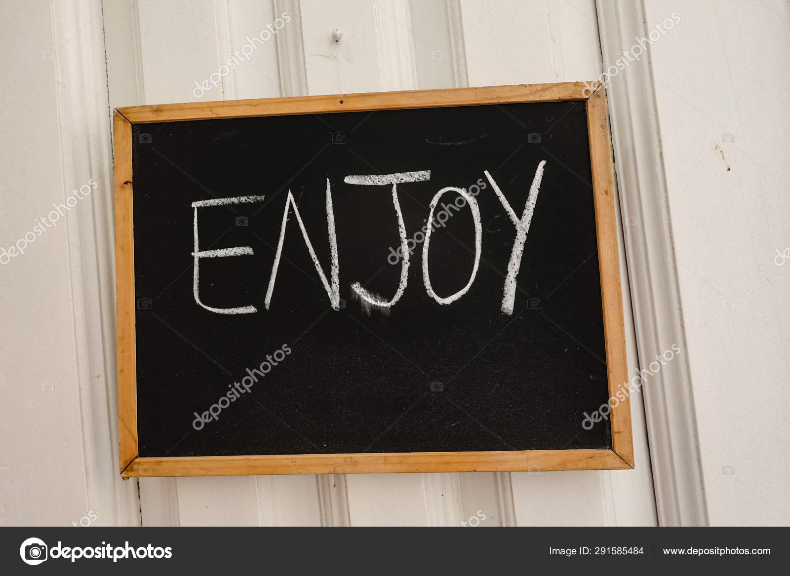 Syracuse Ortegia Sicily Italy Sign Door Saying Enjoy — Stock Editorial ...