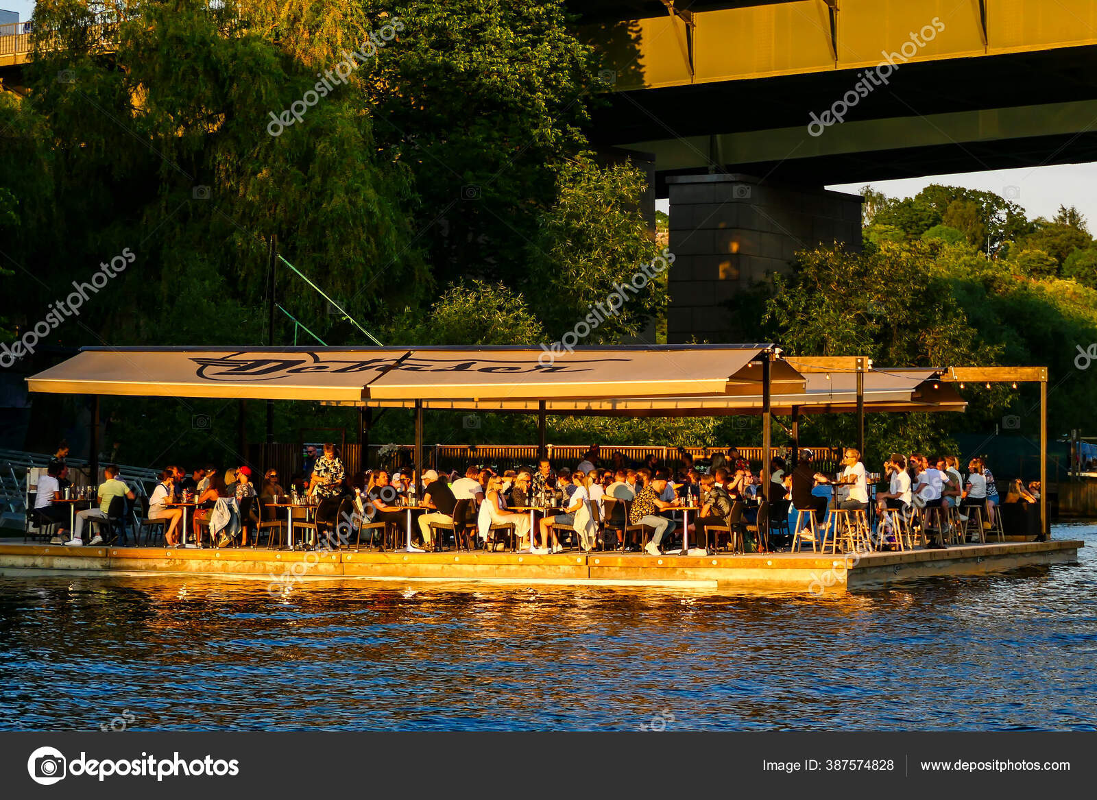 Stockholm Sweden Floating Bar Restaurant Hornstull — Stock Editorial ...