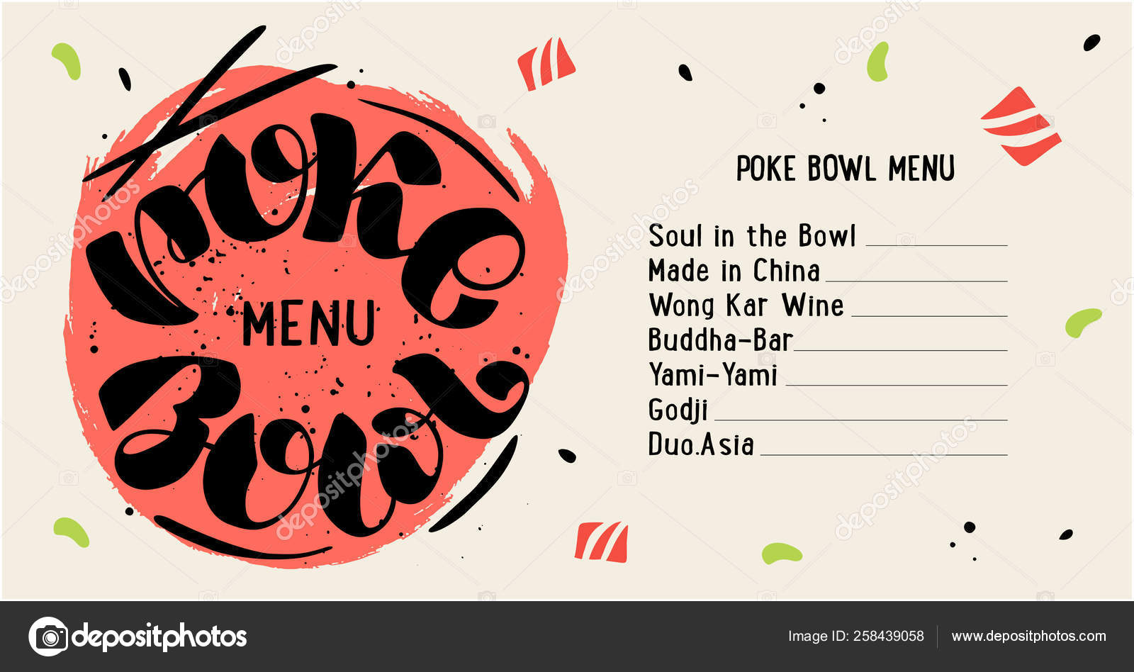 Poke Bowl Logo Restaurant Vector Design Element Stock Vector Image by ...