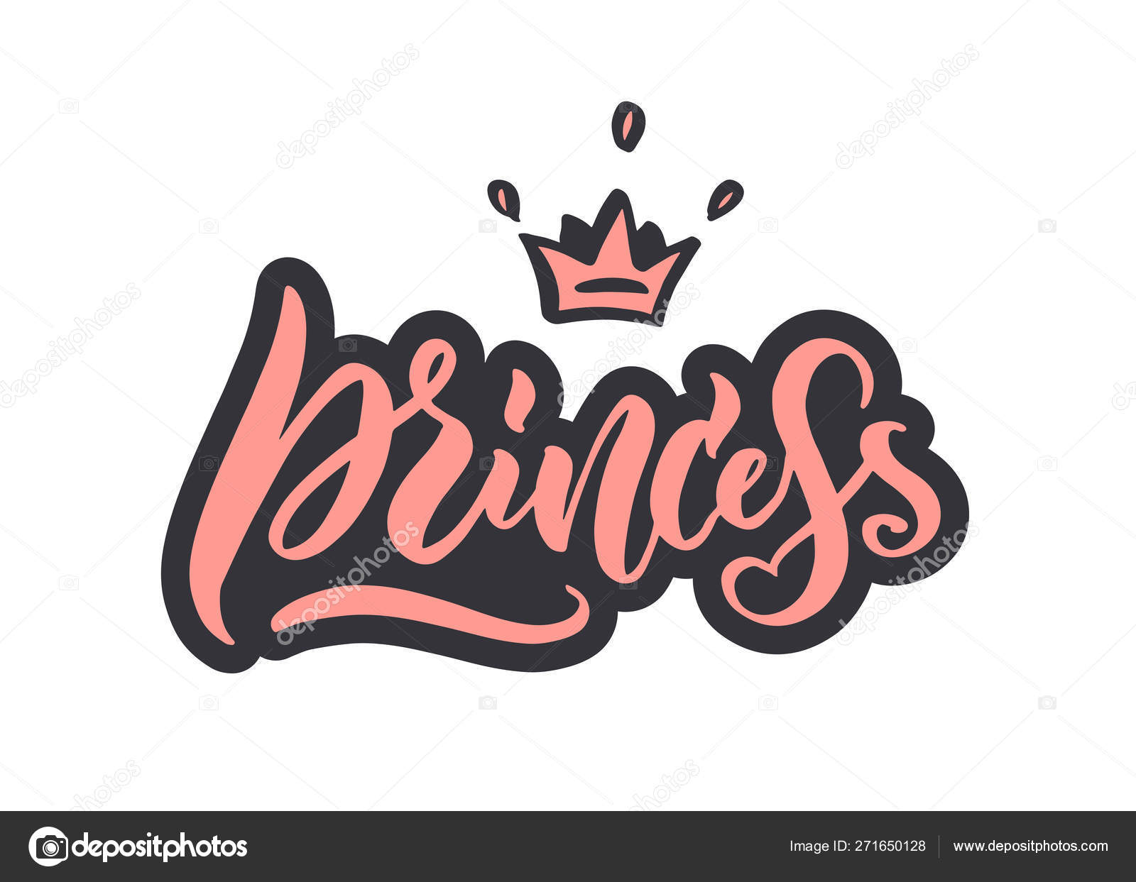 Handwritten Calligraphy Princess Vector Illustration Stock Vector by ...