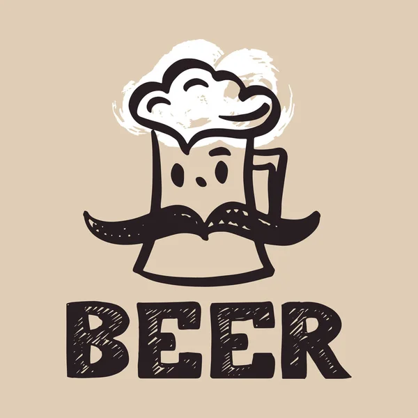 Beer Word Glass Logo Poster Template Postcard Banner Stock Vector by ...