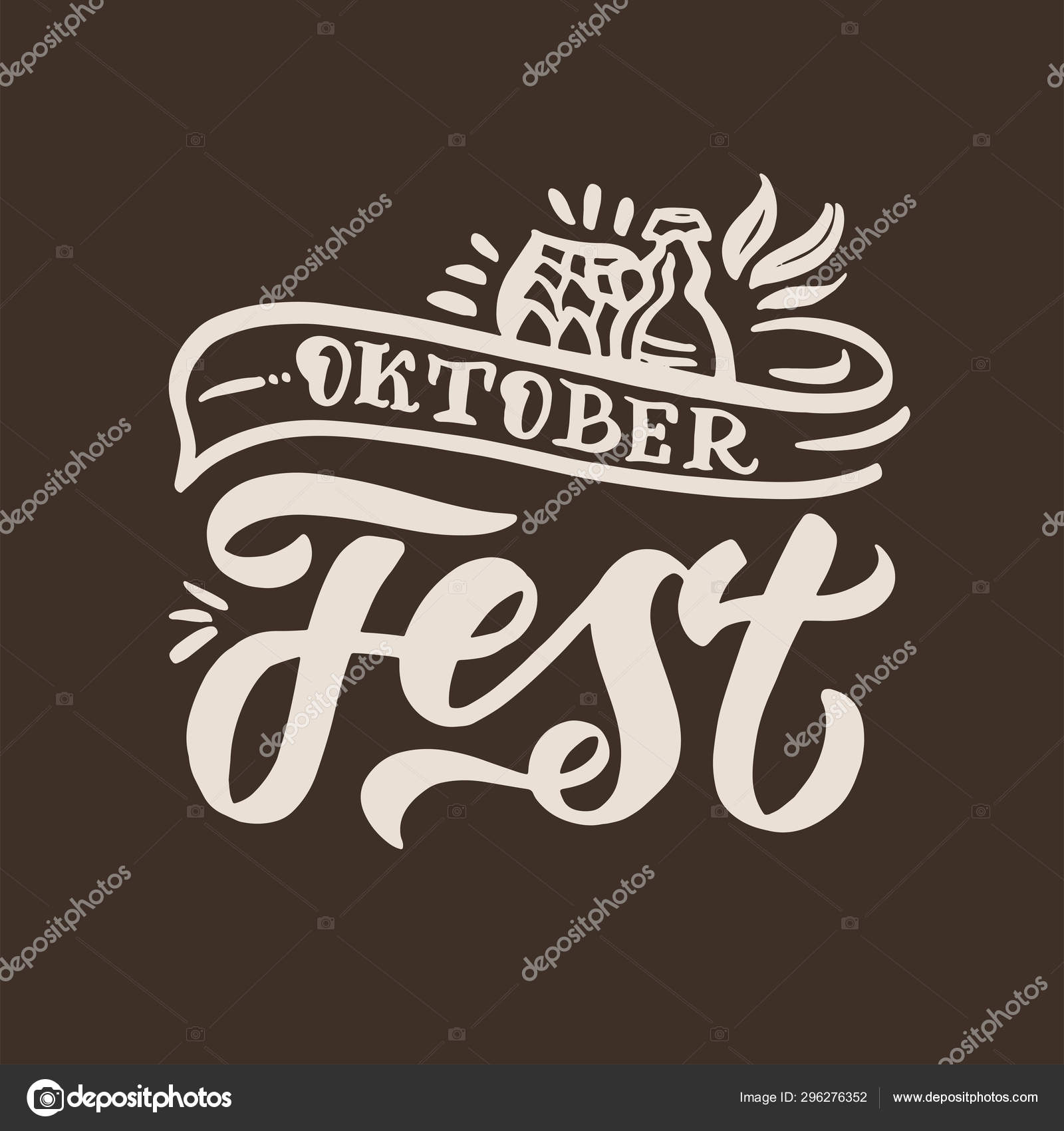 Logotipo Cartel Del Festival Octubre Plantilla Postal Pancarta Vector ...