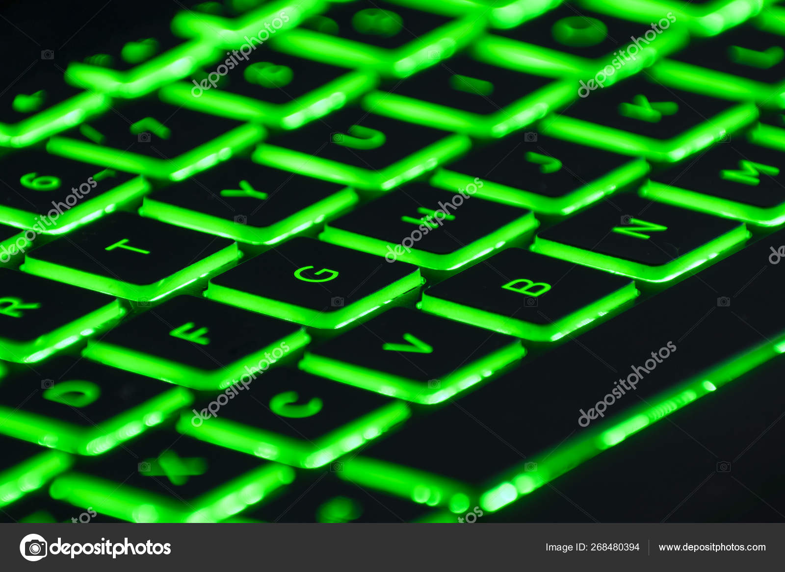 Close-up of a backlit gaming keyboard. — Stock Photo © albertolpzphoto ...