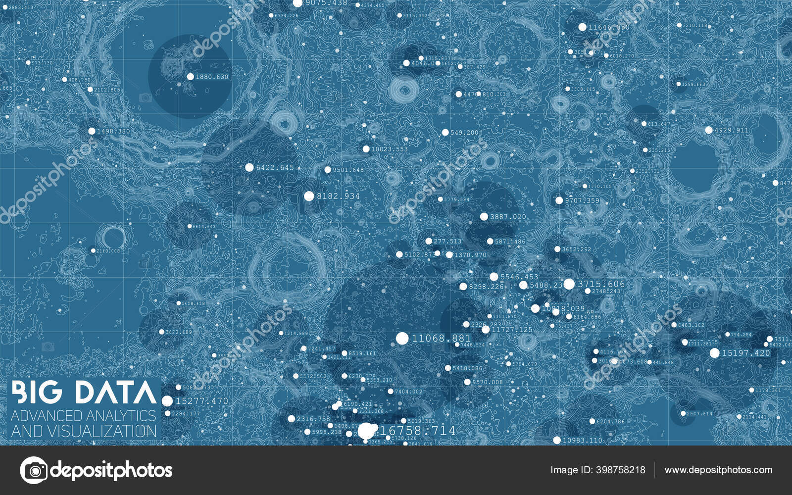 Moon terrain big data visualization. Space futuristic map infographic ...