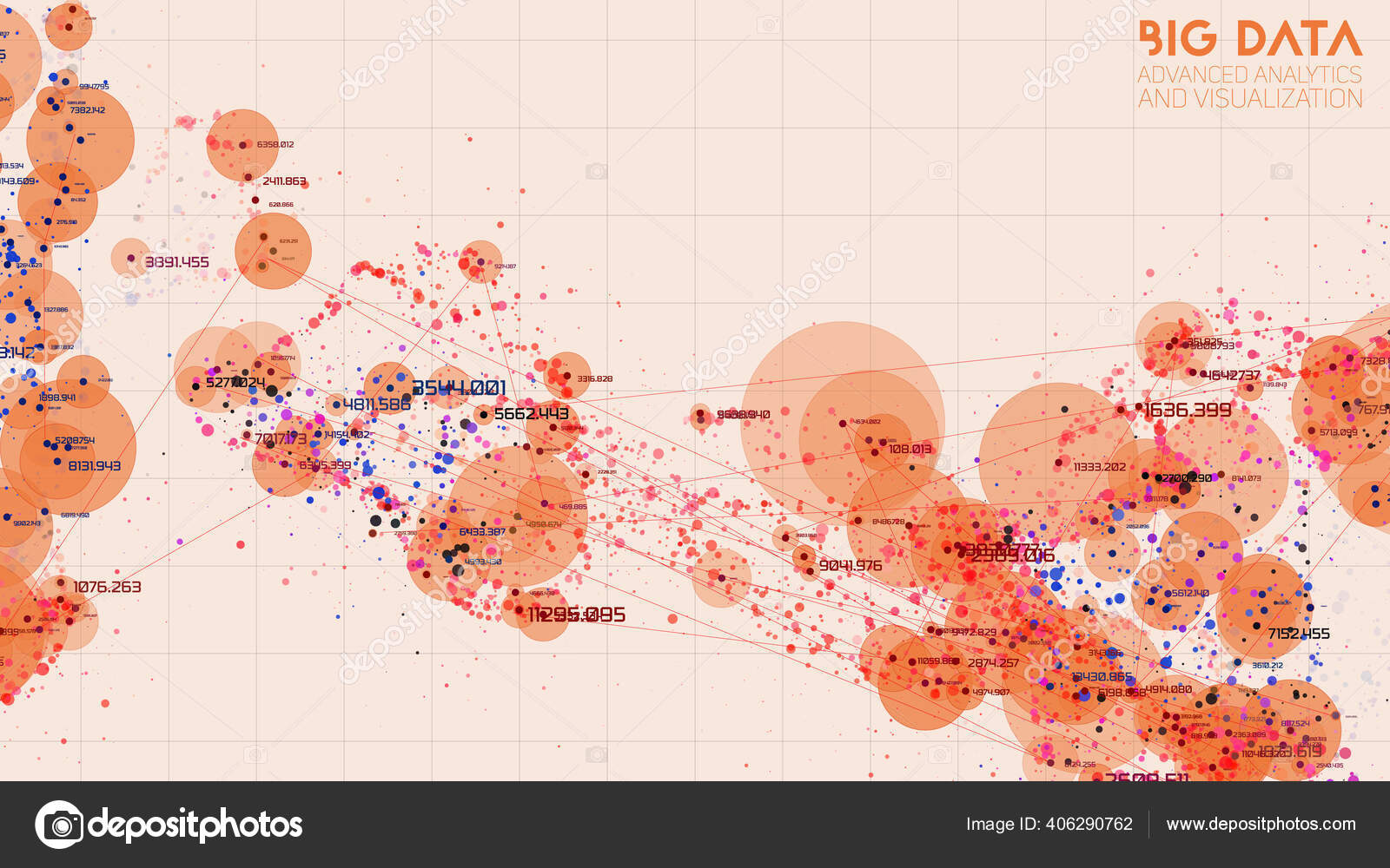 Image vectorielle Traitement Cloud Big Data. Analyse de réseau ...