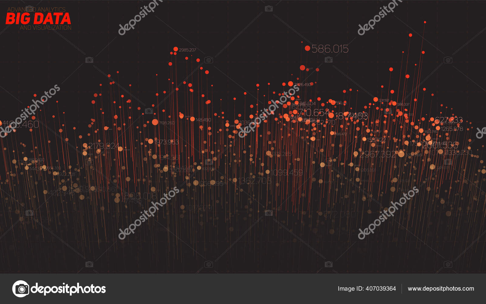 Vector abstract 3D big data visualization. Futuristic infographics ...