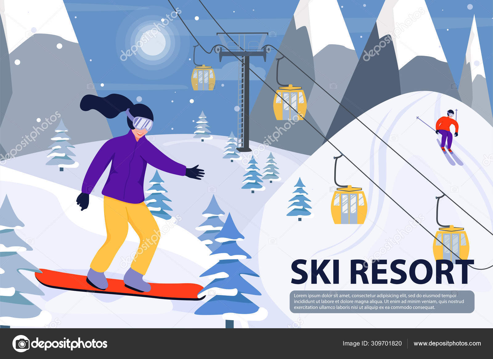 Illustration Ski Resort