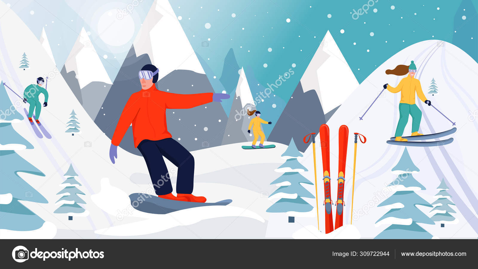 Illustration Ski Resort