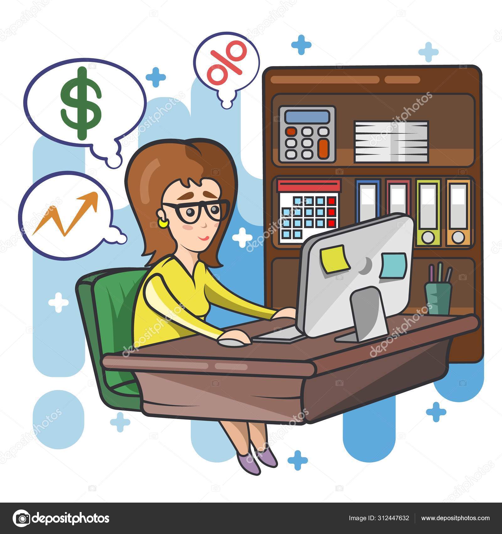 Vrouwelijke Accountant Cartoon