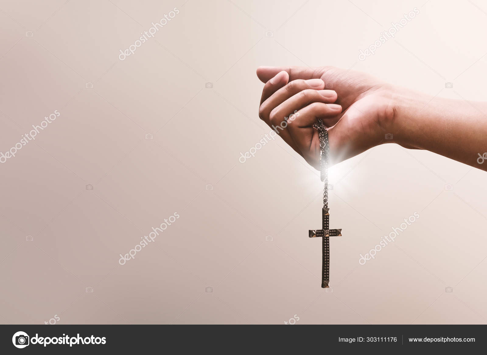 Praying Hands With Cross Necklace