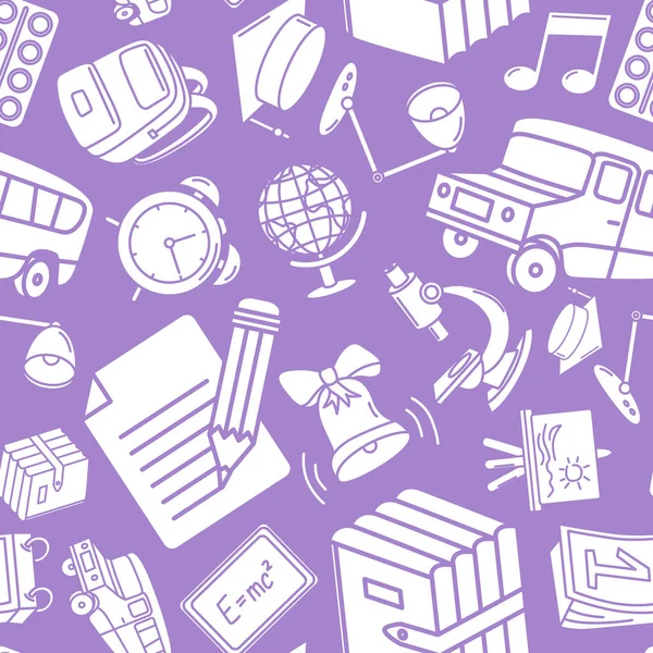 School Vector Color Background Seamless Pattern Education Accessories ...