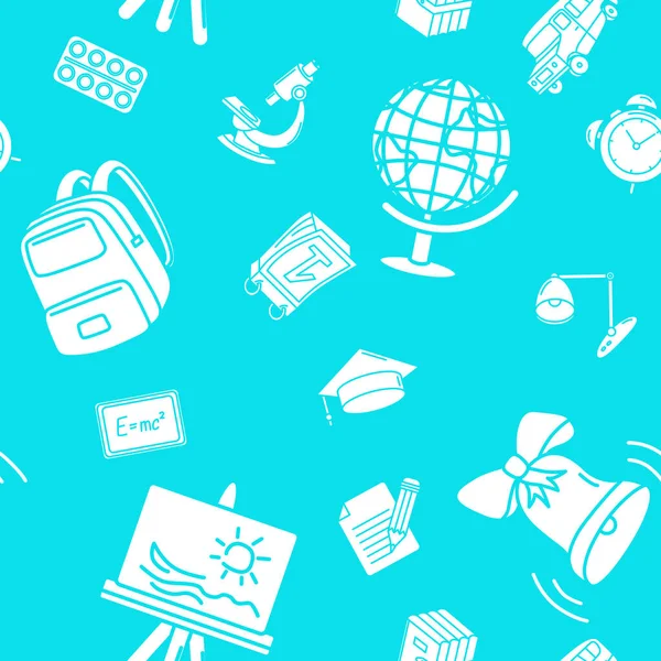 School Vector Color Background Seamless Pattern Education Accessories ...