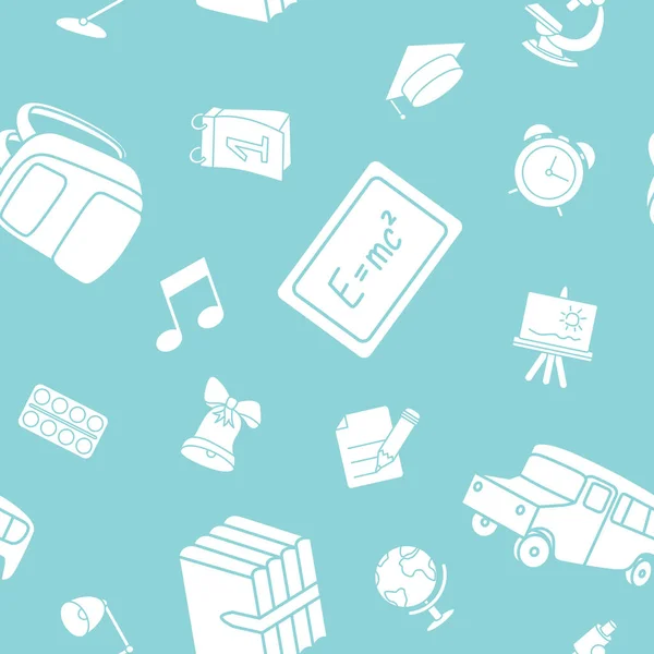 School Vector Color Background Seamless Pattern Education Accessories ...
