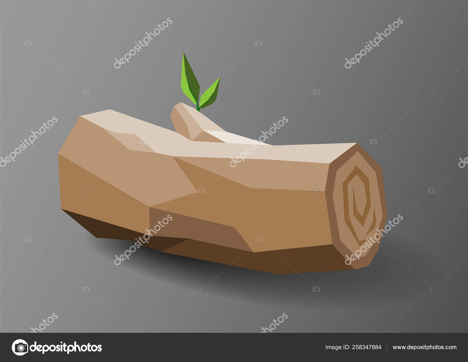 Rotten Log Low Poly Grey Background Stock Vector by ©Black_Rhino #258347884