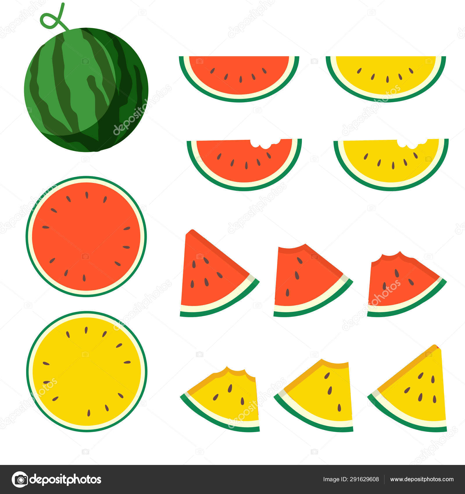 A set of part a watermelon pack. have full and slice of watermelon ...