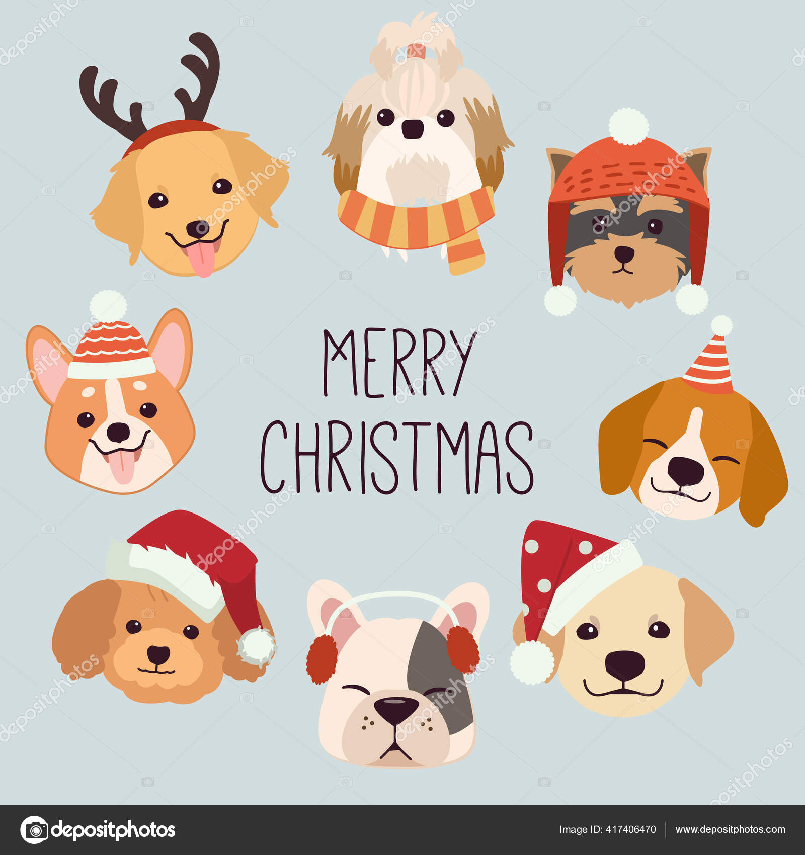 Cute Animal Merry Christmas
