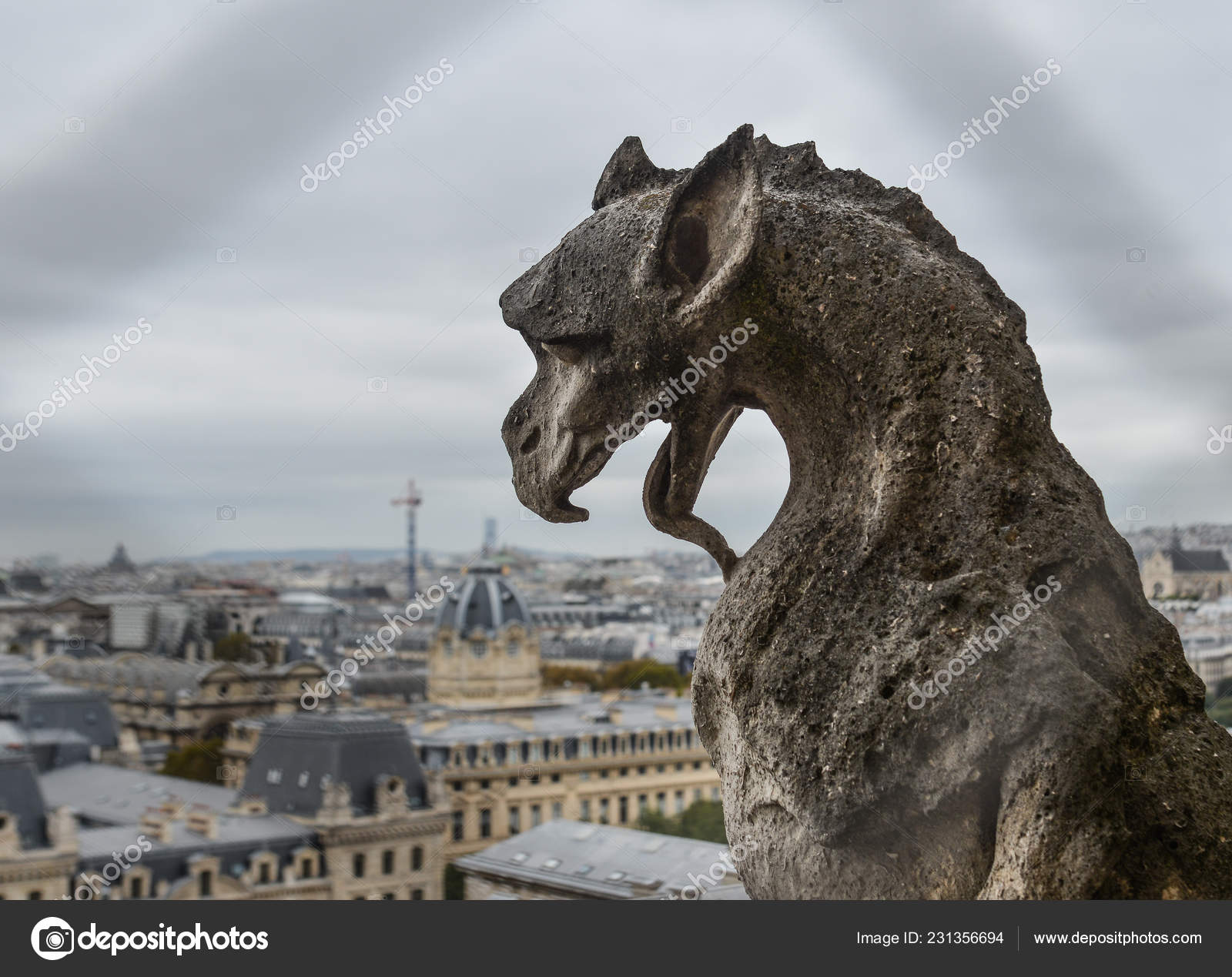 Chimera Gargoyle Cathedral Notre Dame Paris France Stock Photo by ...