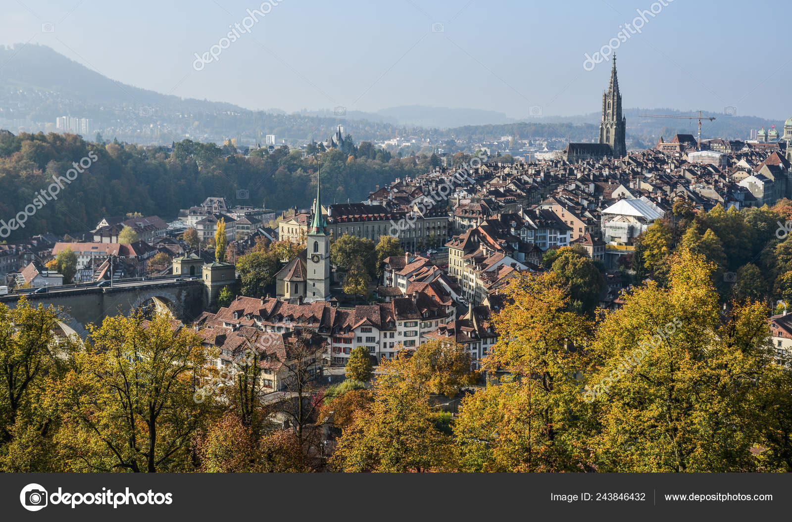 Aerial View Medieval Town Bern Switzerland Historic Old Town Bern ...