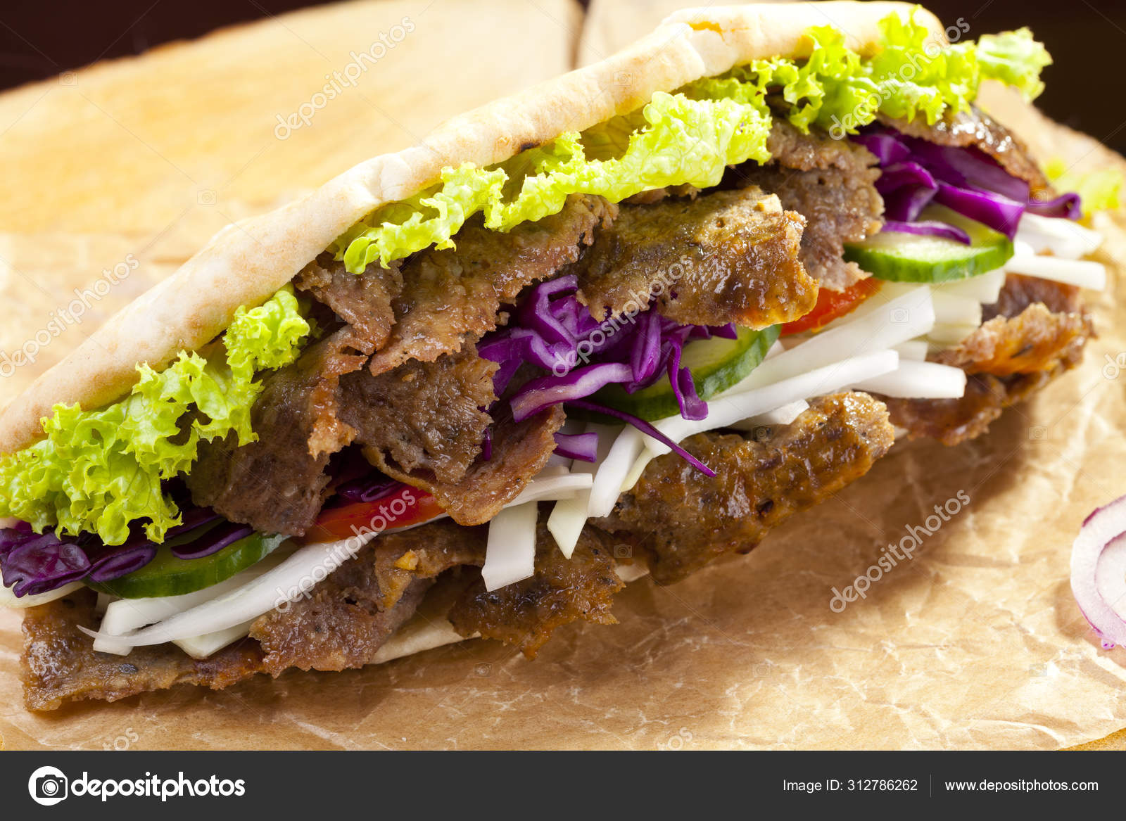 Beef Kebab in a bun Stock Photo by ©gkrphoto 312786262