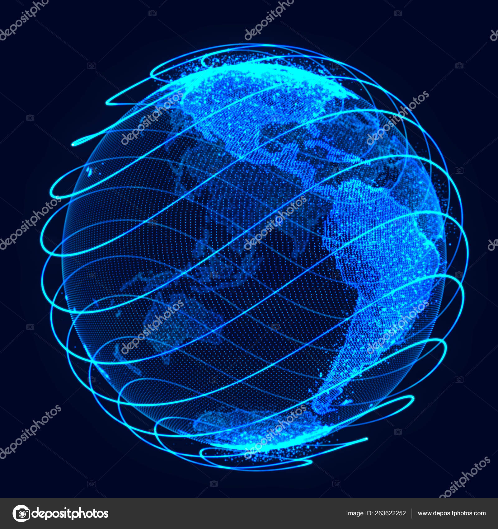 Global network concept. World map point. Global network planet Earth ...
