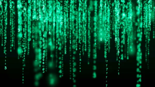 Digital background green matrix. Binary computer code. Hacker concept. 3d rendering. Stock Photo ...