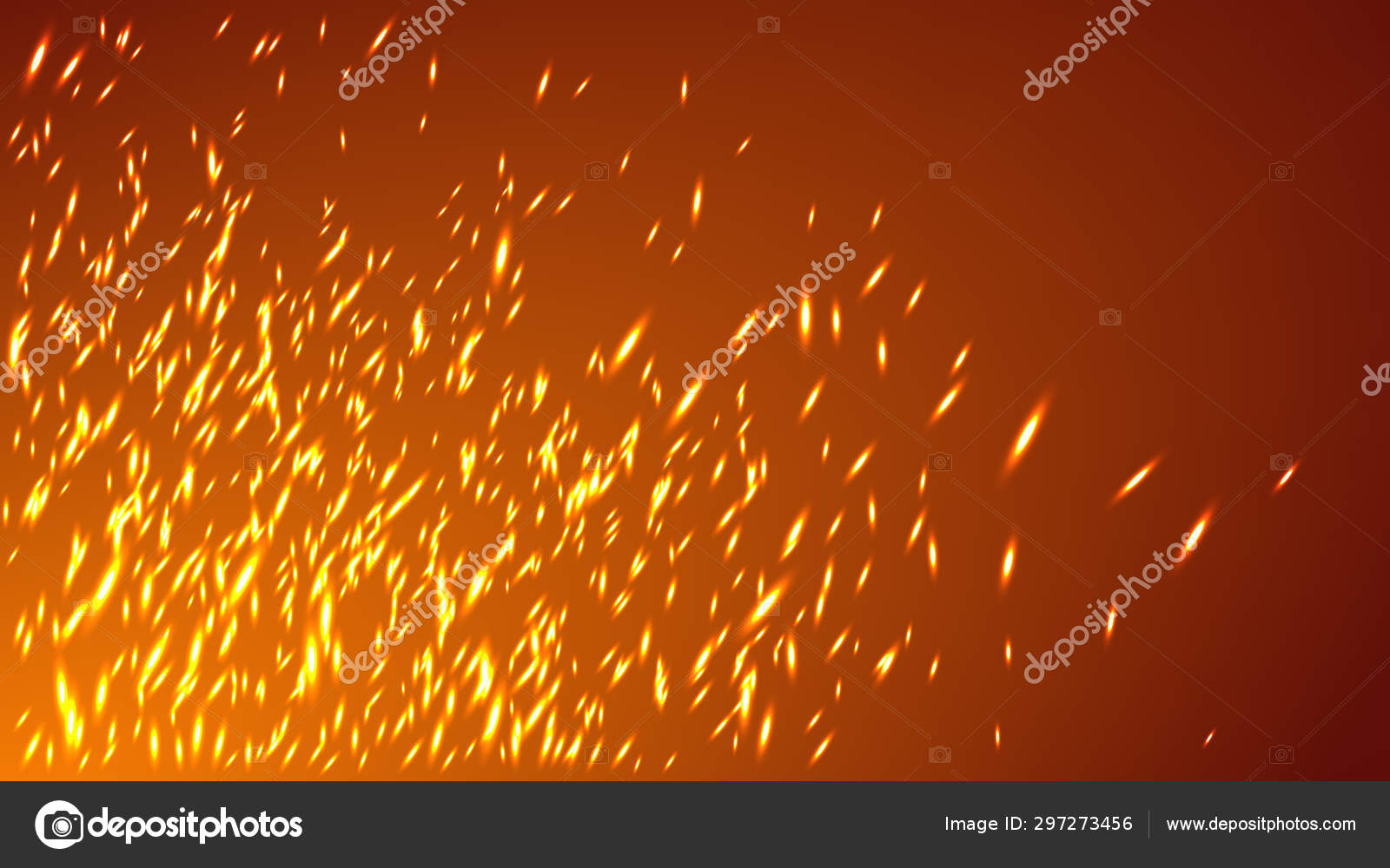 Fire flying sparks. Vector dust particles. Abstract background of ...