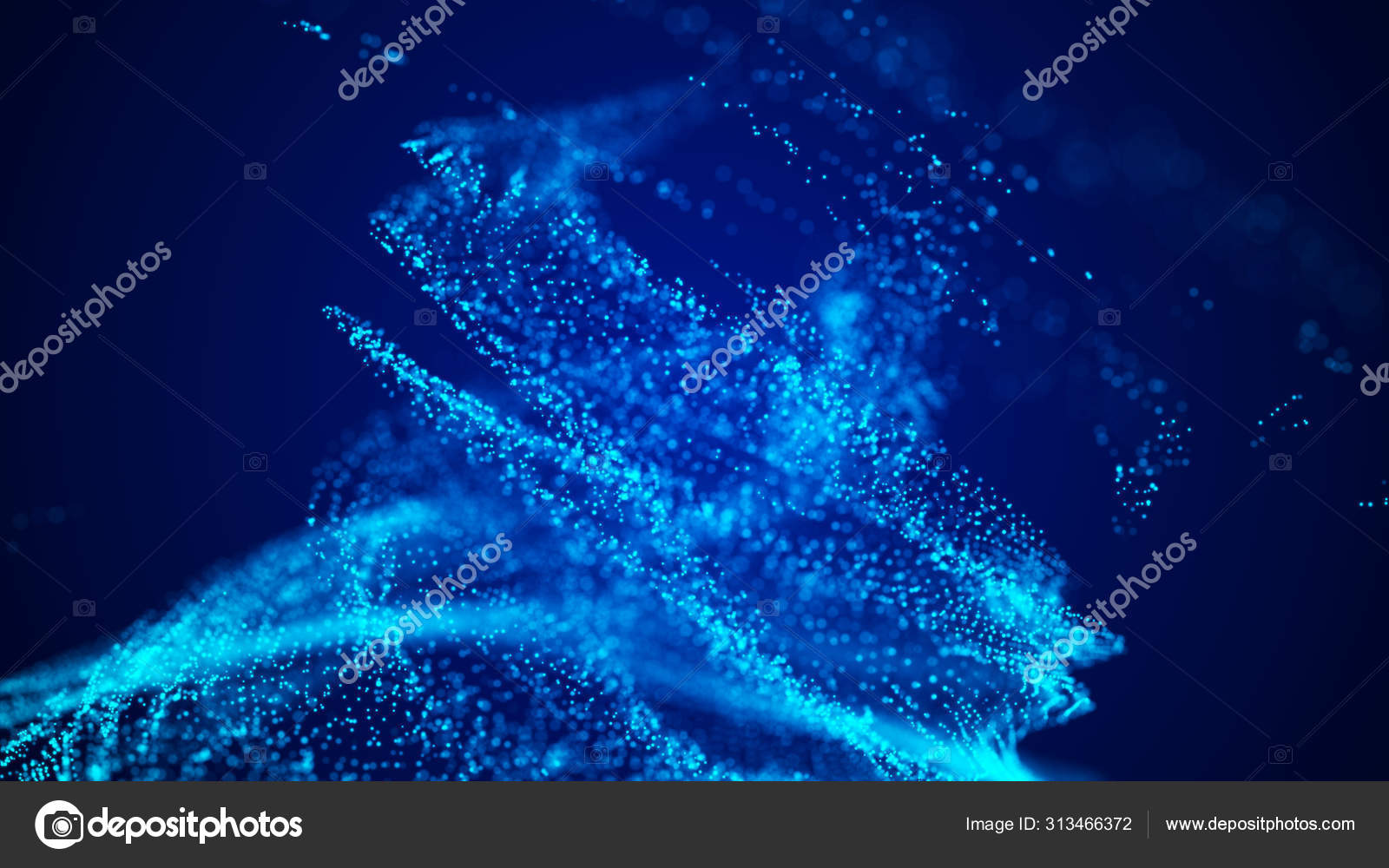 Futuristic particles background. Digital background with connected blue ...